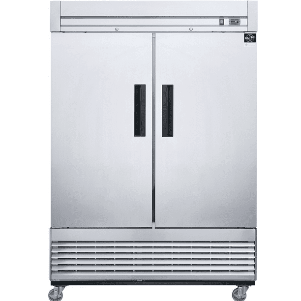 55 in. Auto-Defrost Two Door Commercial Freezer Upright Reach-in ...