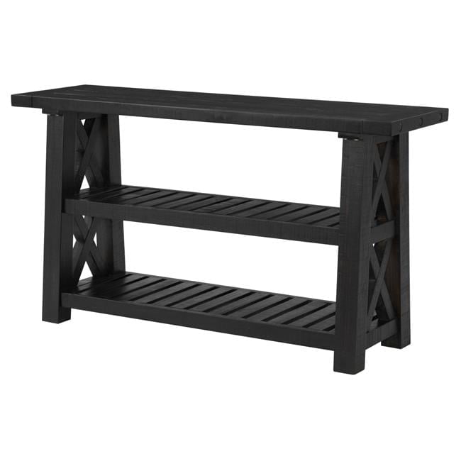 55 in. Elena 2 Shelves Sofa Console Table, Black - Walmart.com