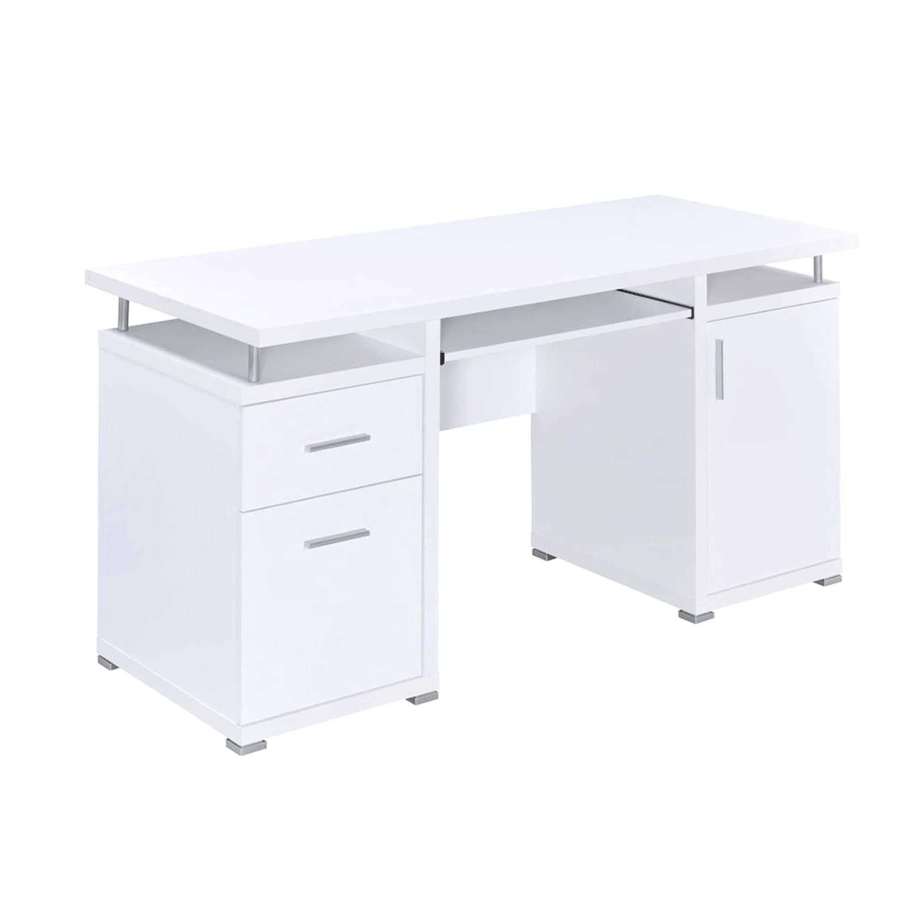 55 - inch Office Computer Desk | File Drawer and Slide - out Keyboard ...