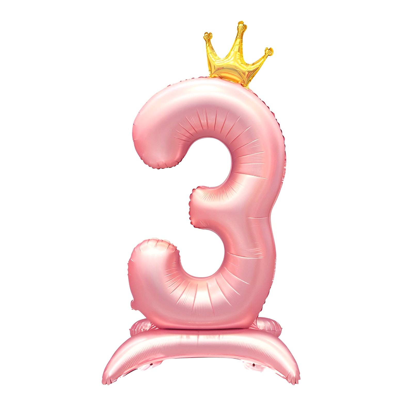 55-inch Standing Crown Pink Number Foil Balloons for Kids Birthday ...
