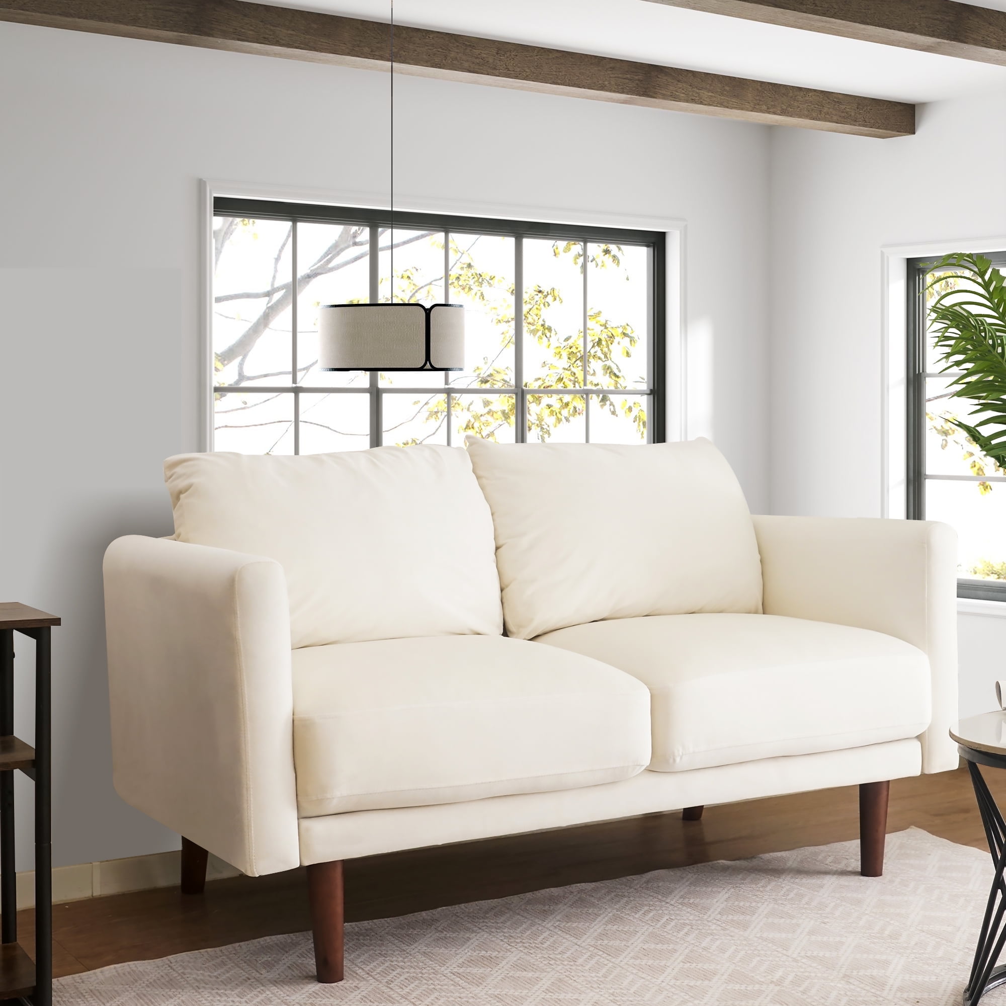 55‘’ velvet sofa, solid wood frame sofa, easy to assemble, suitable for ...