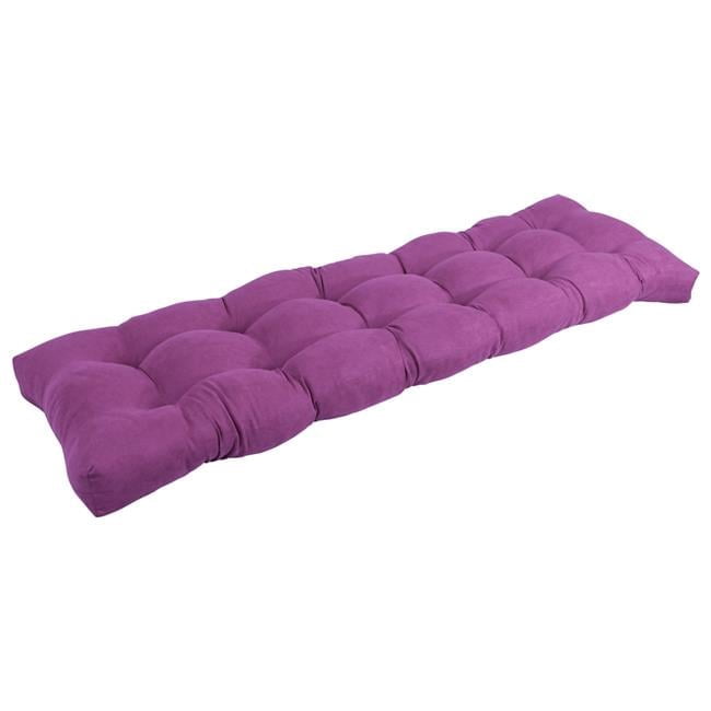 55 x 19 in. Tufted Solid Microsuede Bench Cushion, Ultra Violet ...