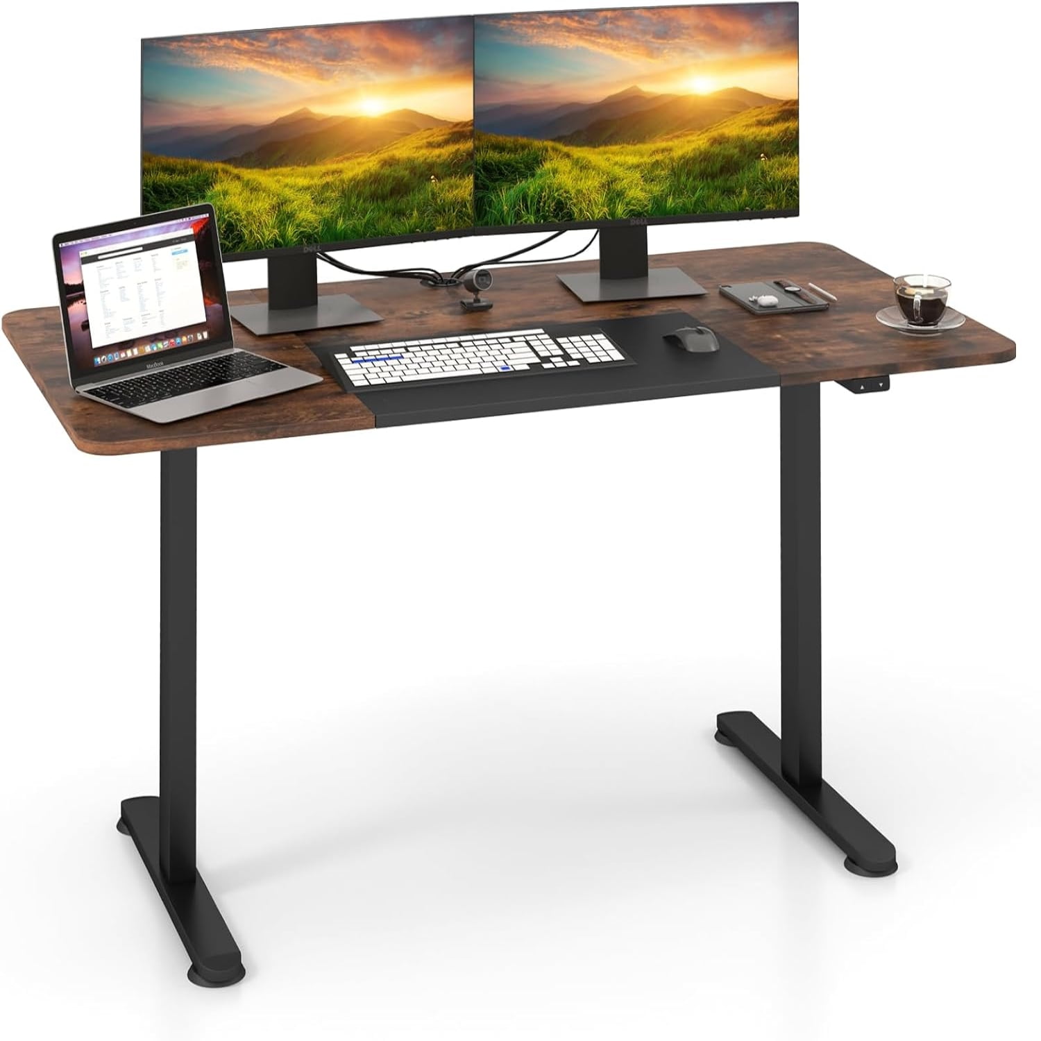 55 x 28 Inch Large Electric Standing Desk Height Adjustable Sit to ...