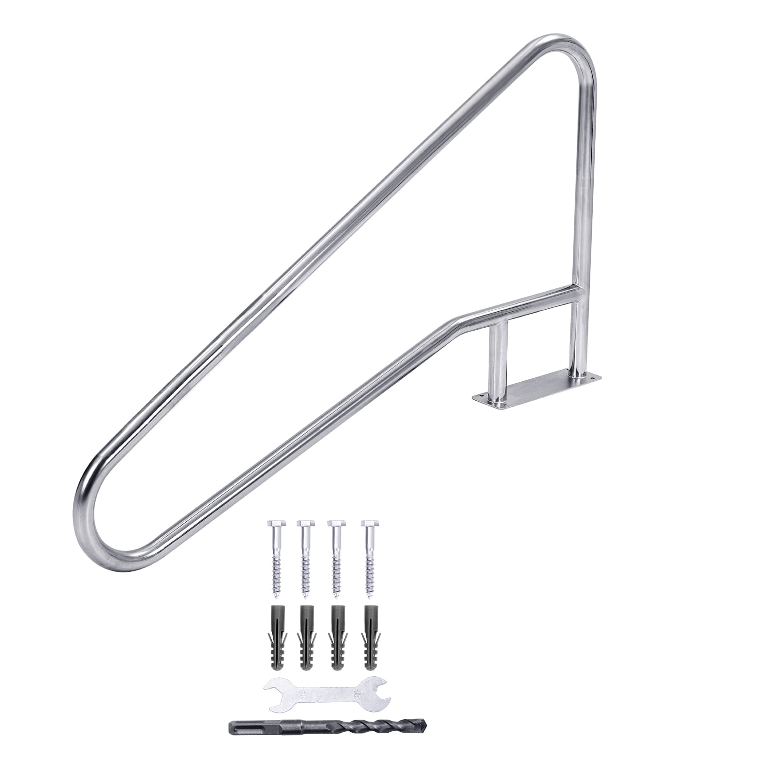 "Rustproof 385LBS Load Capacity Inground Pool Handrail, 55""x 32 ...