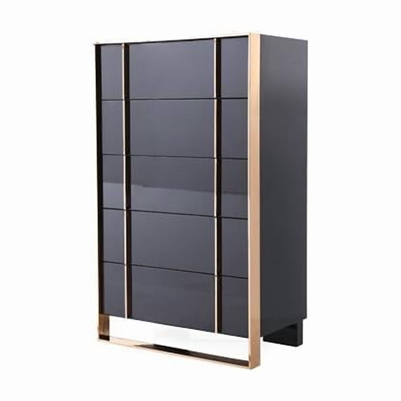 55 x 33 x 20 in. Black Gold Manufactured Wood Plus Solid Wood Stainless ...
