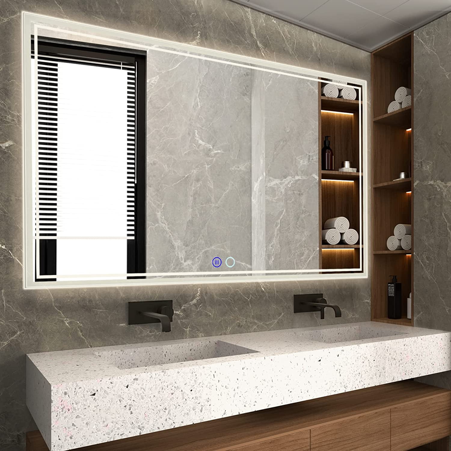 55"x 36" LED Bathroom Mirror,Led Mirror for Bathroom,Bathroom Mirror ...