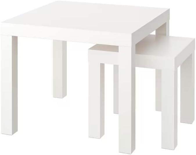 55 x 55 CM Lack Side Table and 35 x 35 CM Lack Side Table, White Square ...