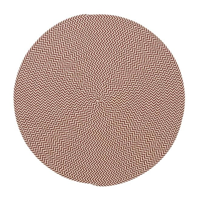 55 x 55 in. Chevron Christmas Under-Tree Reversible Round Rug - Red ...
