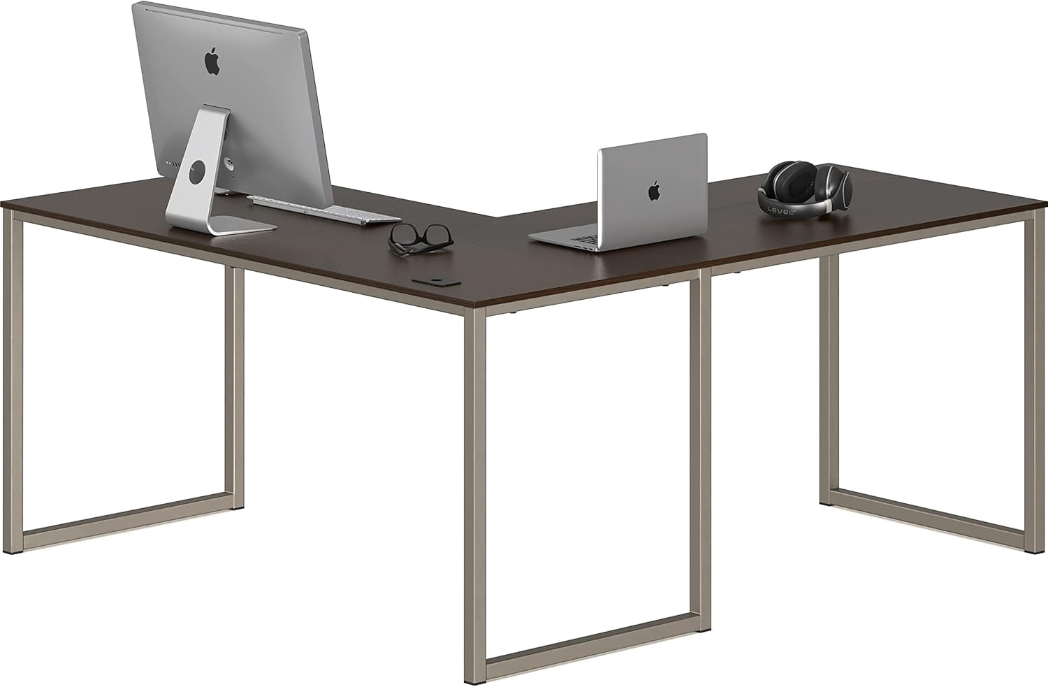 55 x 60 Inches L-Shape Office Computer Desk, Espresso - Walmart.com