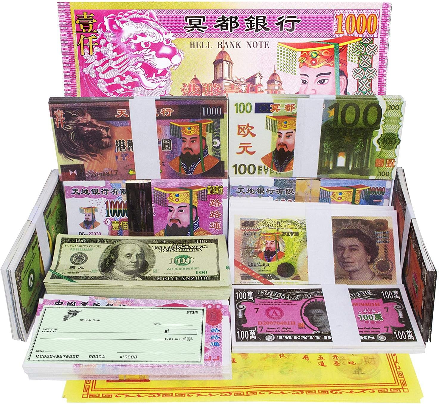 550-600 Pcs Ancestor Money joss Paper Hell Bank Note Spirit Ghost Money ...