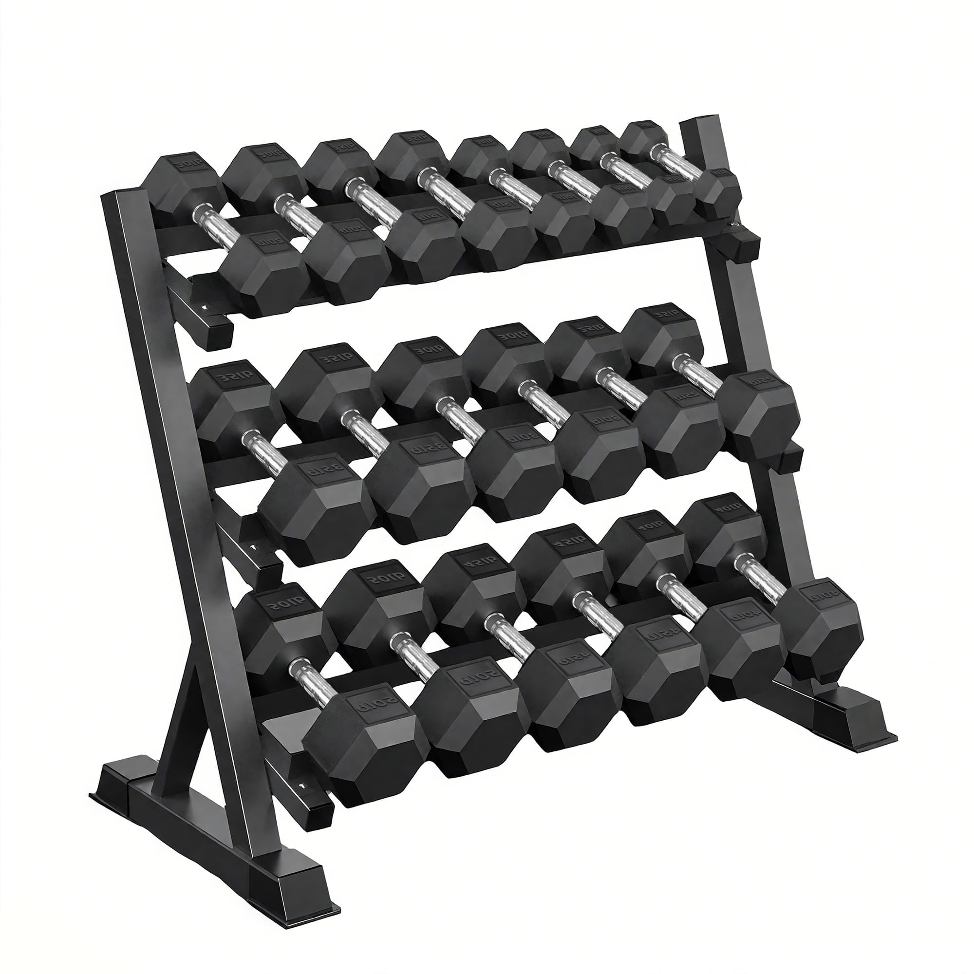 550 lbs Adjustable Dumbbell Set with Storage Rack, 5-50 lbs Each Pair ...