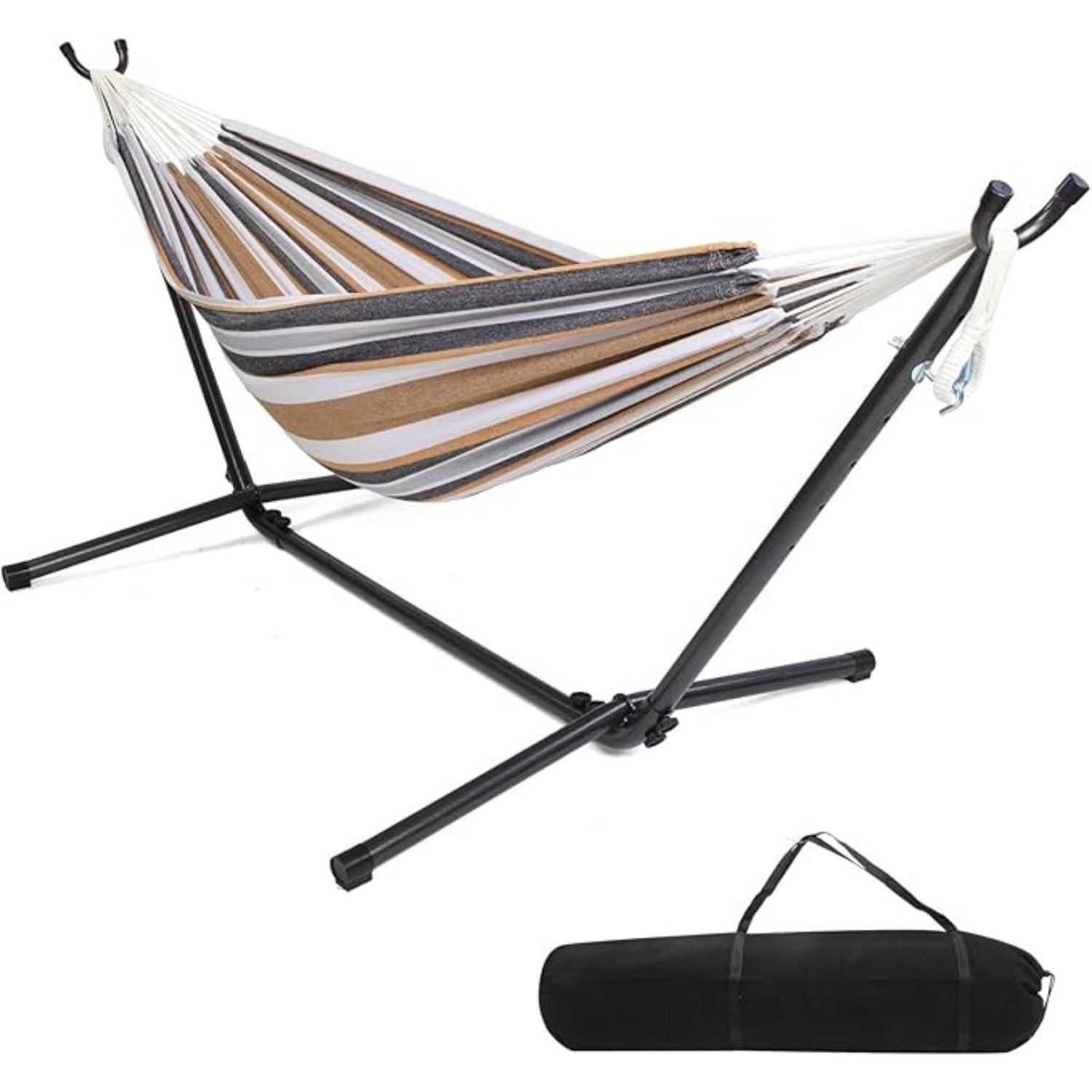 550 LBS Capacity Double Hammock with Stand Included with Portable ...