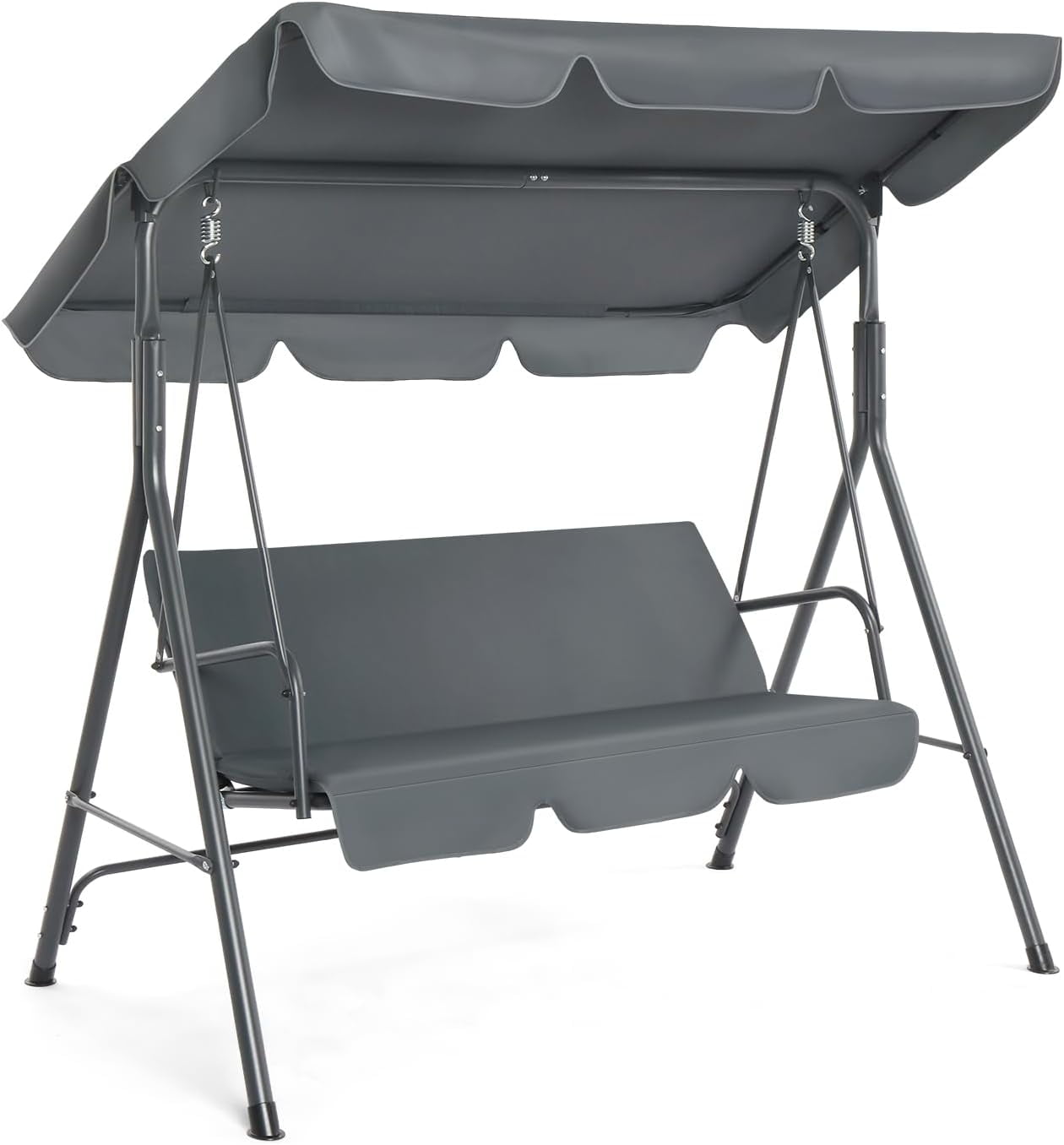 550 LBS Outdoor Porch Swing with Canopy, Patio Porch Swing with Stand ...