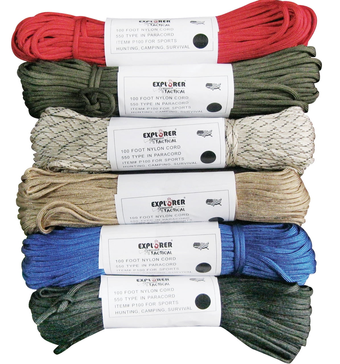 Explorer Bag 550 Paracord Bundle, 100 Feet, 7 Strands, Emergency Nylon ...
