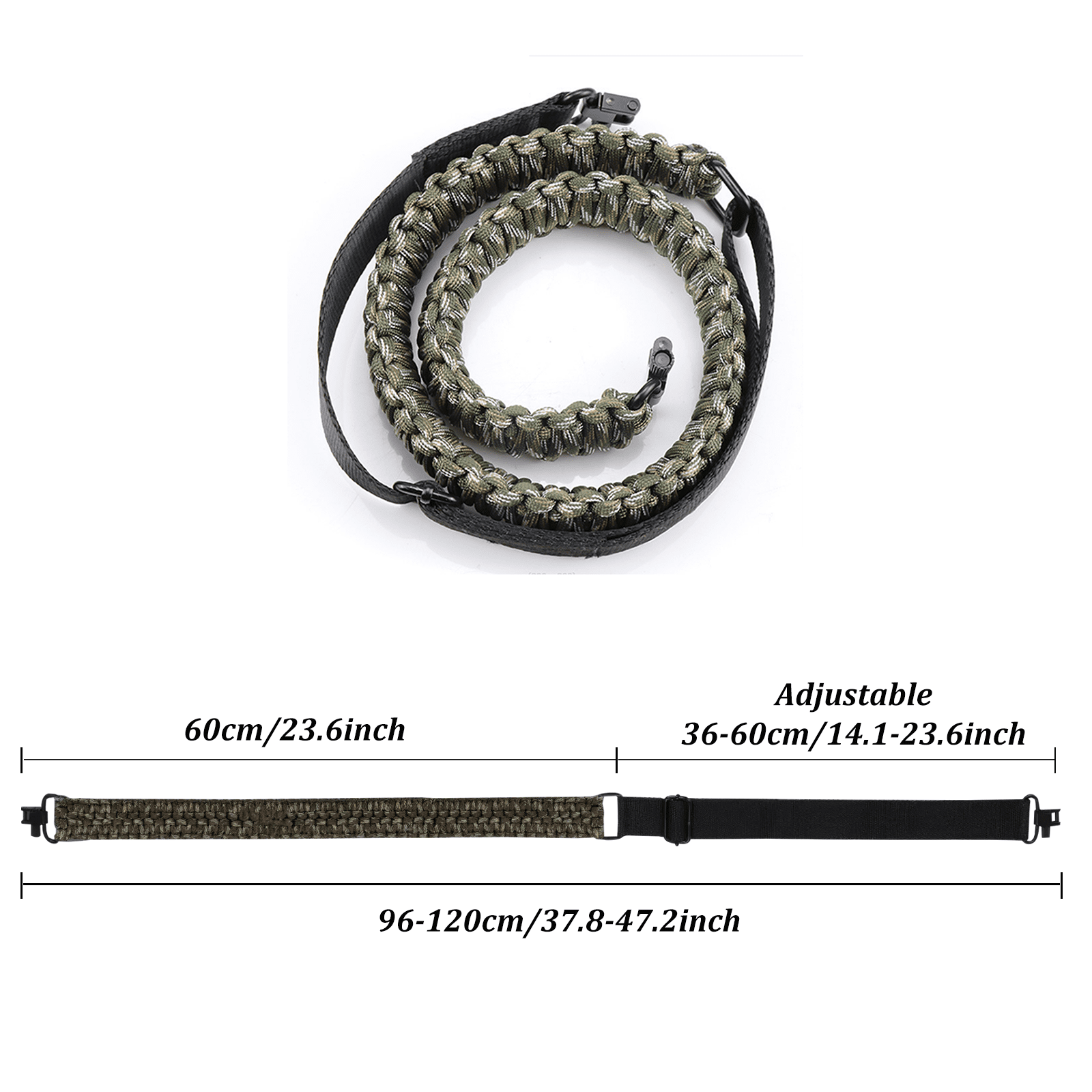 550 Paracord Sling Crossbow 2 Point Adjustable Swivel - Walmart.com