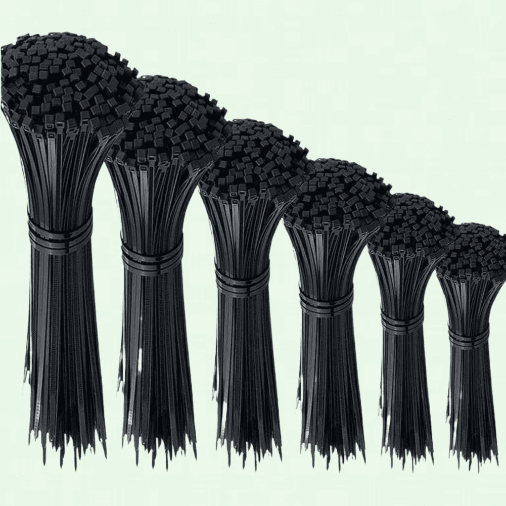 550-Piece Black Cable Tie Assortment, Self-Locking Heavy-Duty Zip Ties ...