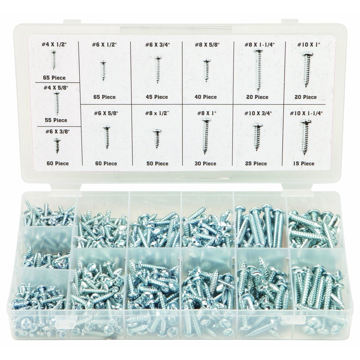 550 PC Sheet Metal Screw Assortment Kit - Walmart.com
