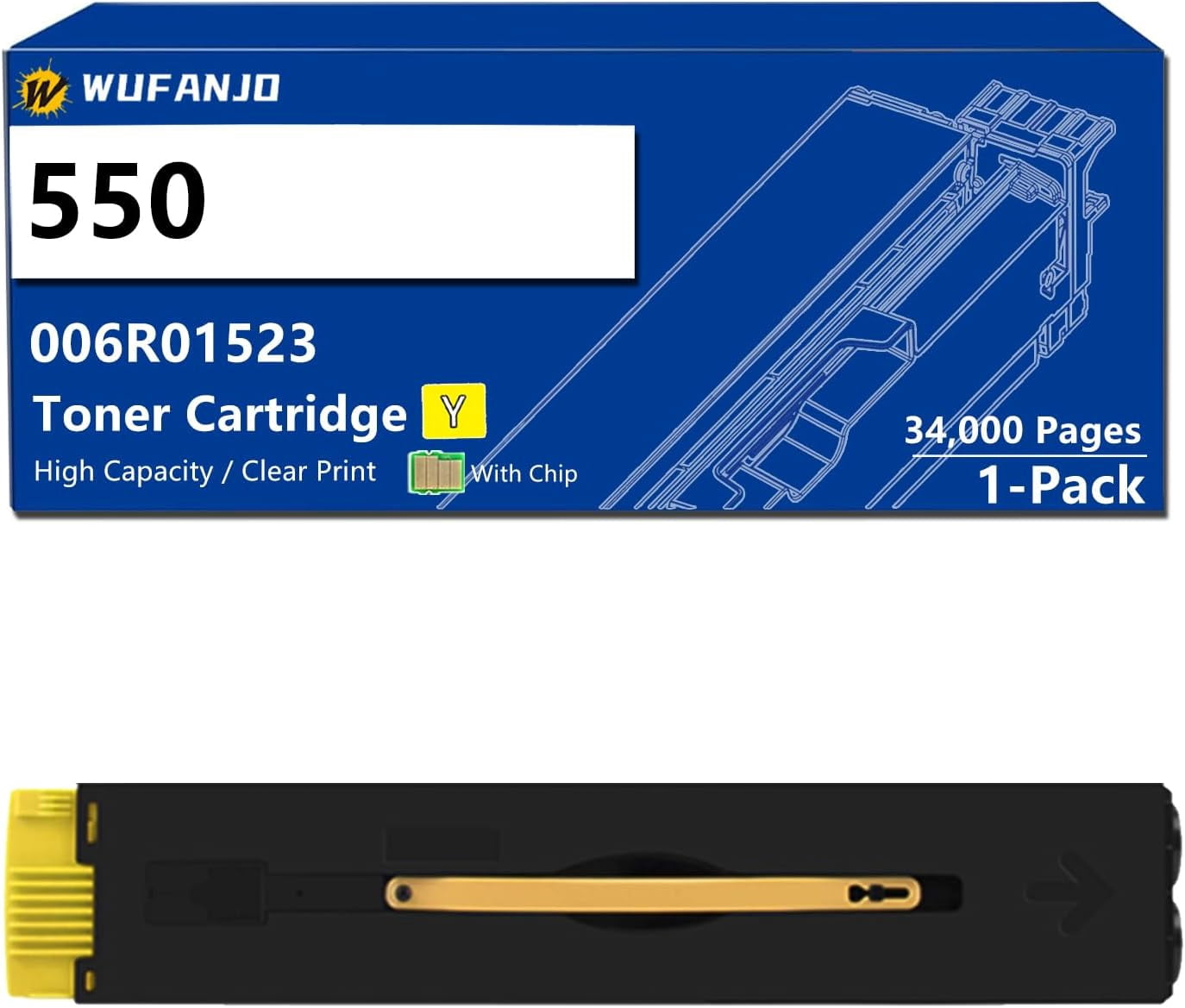 550 Toner Cartridge Compatible for Xerox Color 550 560 570 Printers ...