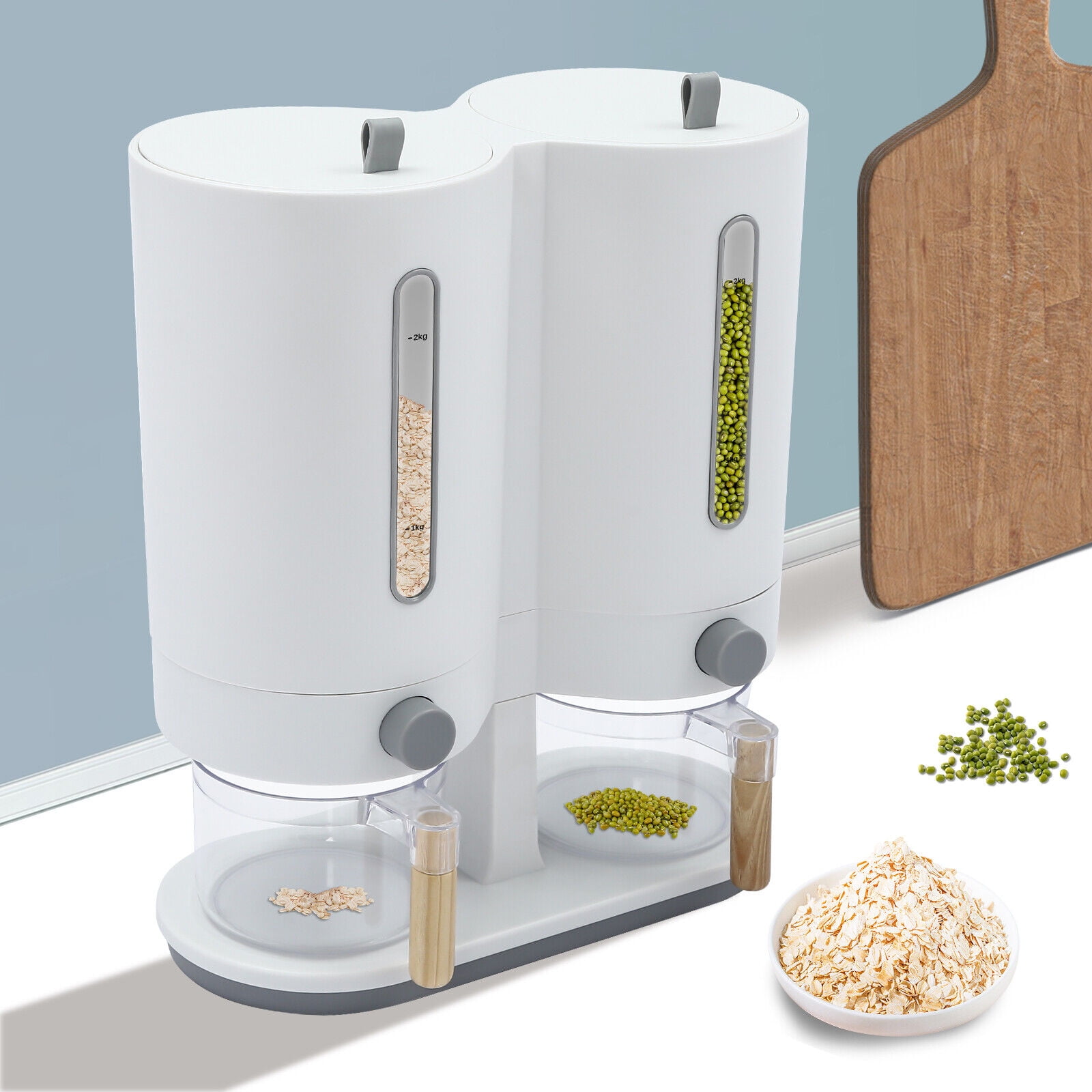 550 ml Rice Dispenser, Large Sealed Grain Container Storage with Lid ...