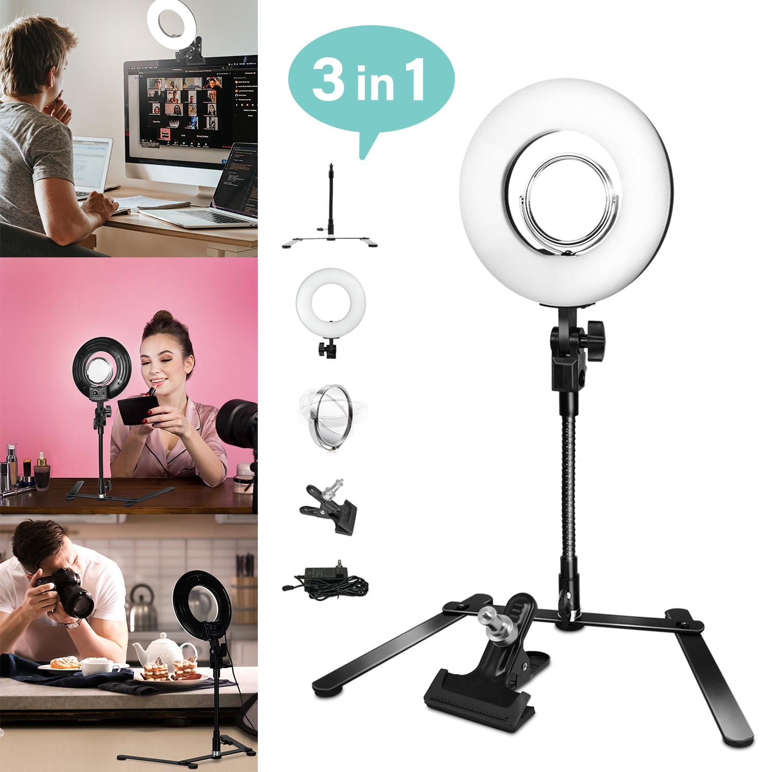 5500K Dimmable 8" LED Ring Light Kit - Youtube Makeup Product ...