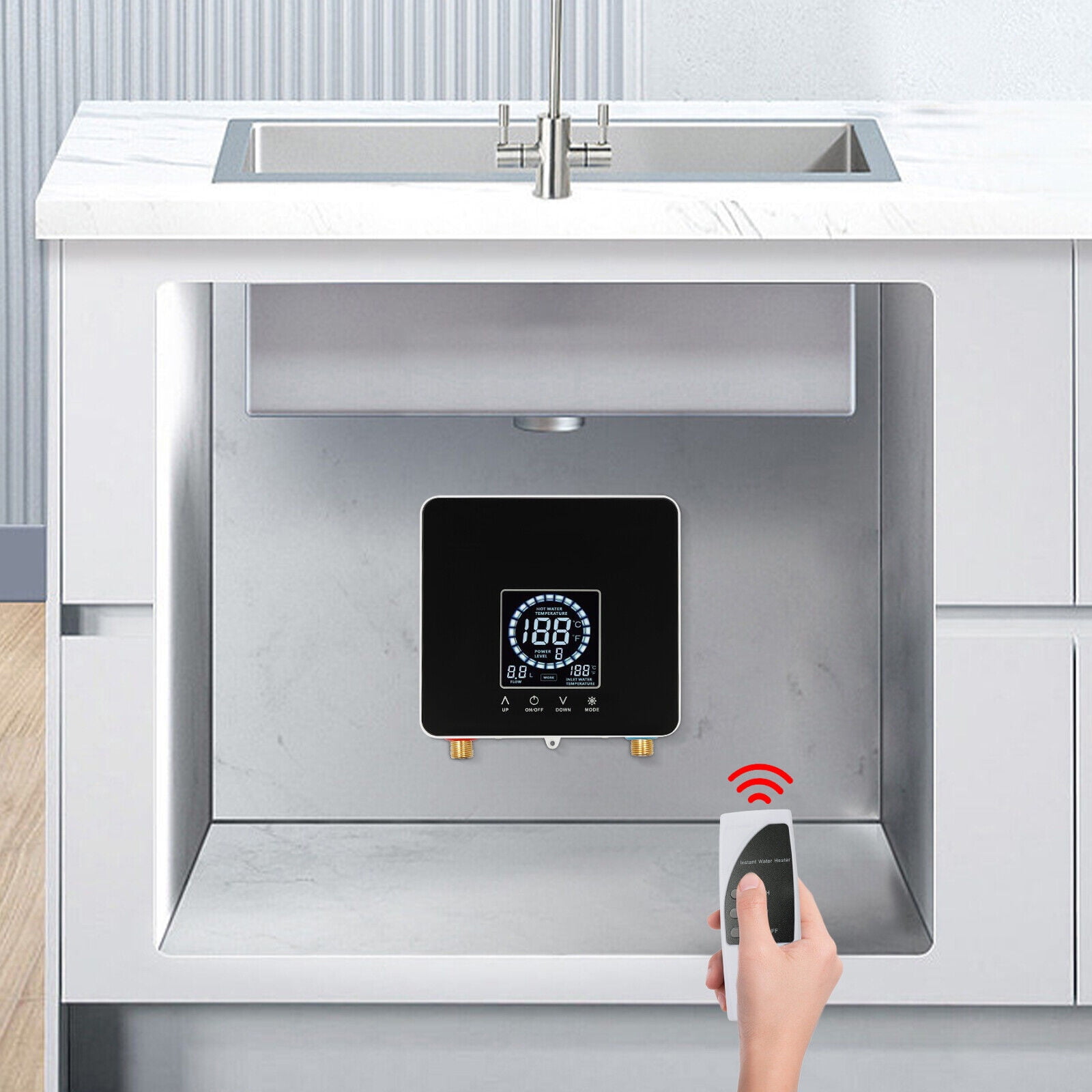 5500W Water Heater Instant Electric Water Heater Shower Heater Tankless ...