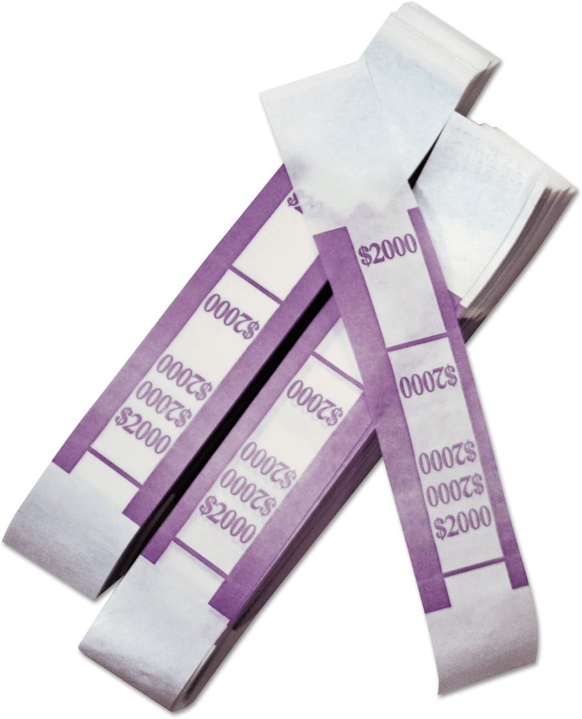 55032 Color-Coded Currency Straps, $20 Bill, $2000, Self-Adhesive, 1000 ...