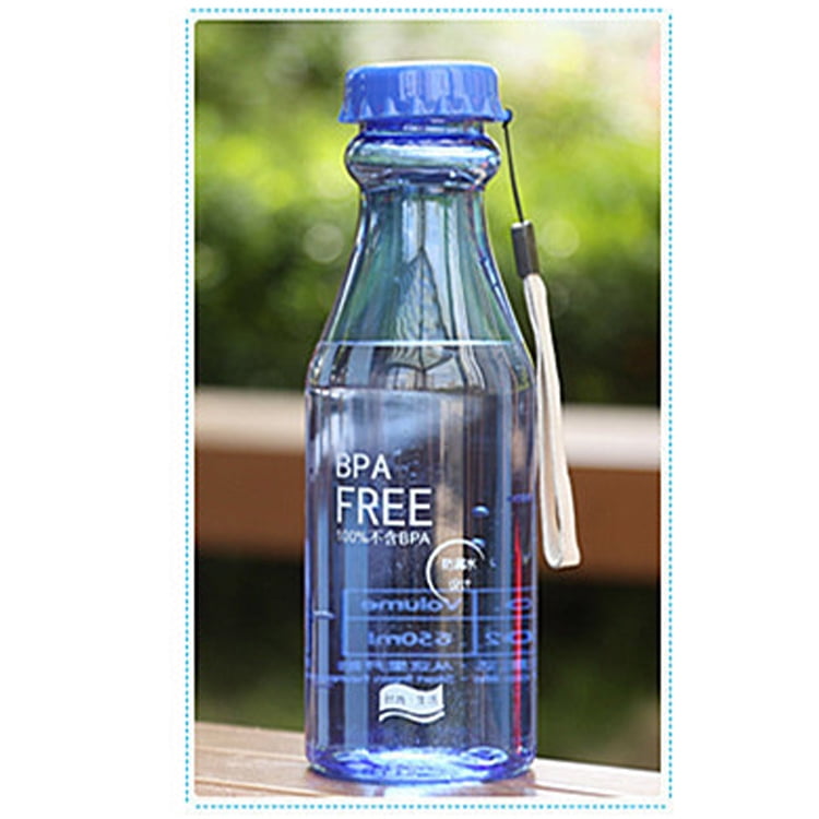 550ML Candy Color Frosted Water Bottle Plastic Drop-proof Soda Bottles Portable Outdoor Cold ...