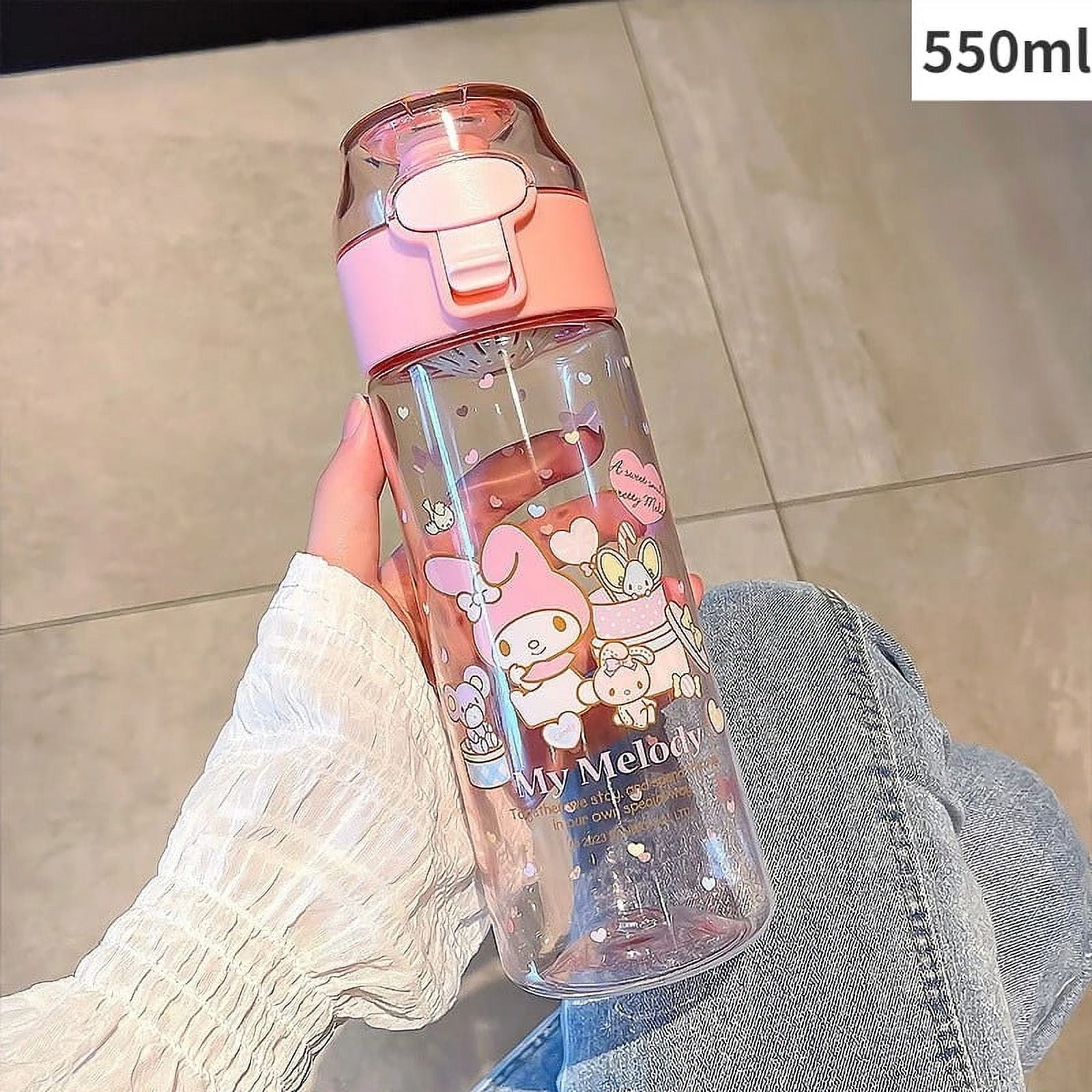 550ML Kawaii Sanrio Water Bottle Hello Kitty Kuromi Cinnamoroll Water ...