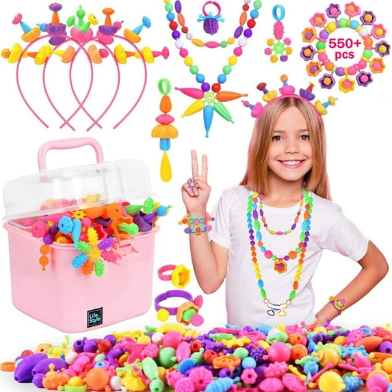 550Pc+ Pop Beads Jewelry Making kit for Girls 4-6 Arts and Crafts for ...