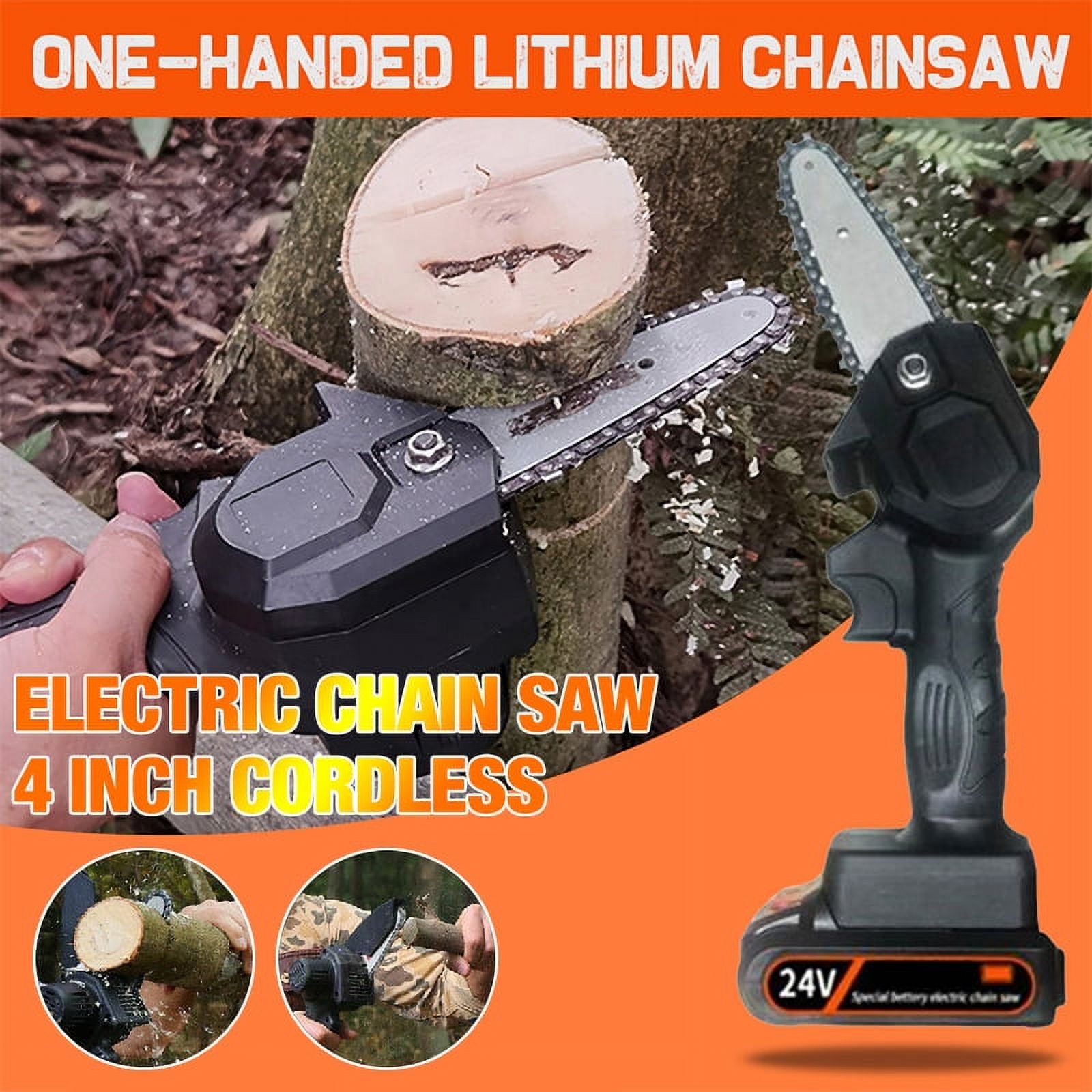 Myriann 13 inch 24V Electric Cordless Wood Cutter Mini Chainsaw ...