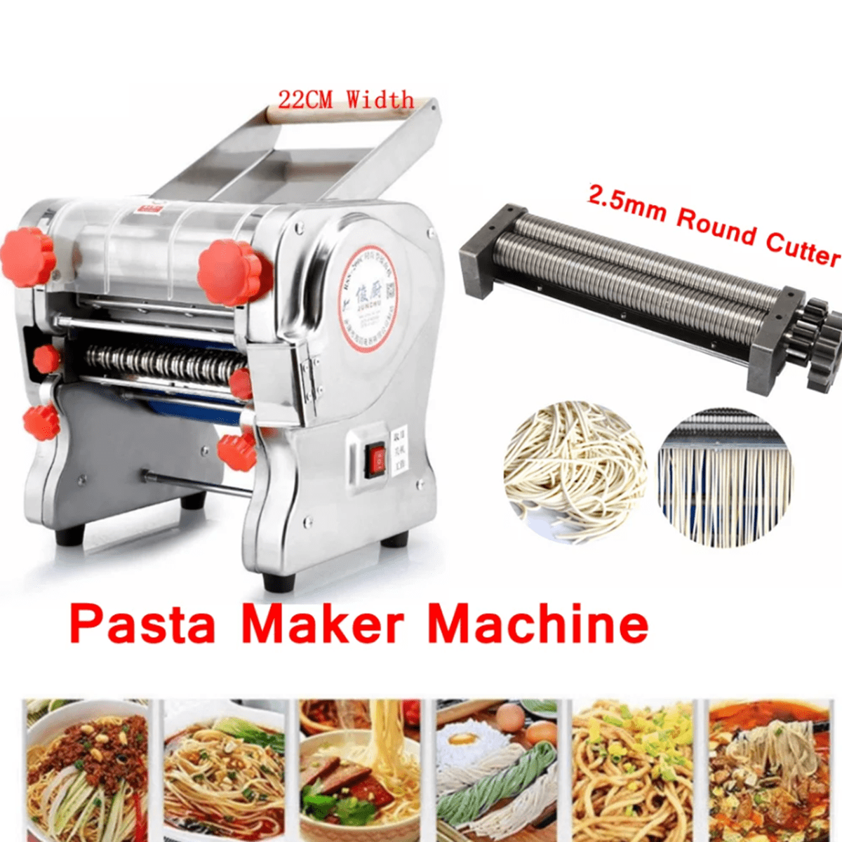 550W Electric Automatic Pasta Maker Stainless Steel Noodle Roller ...