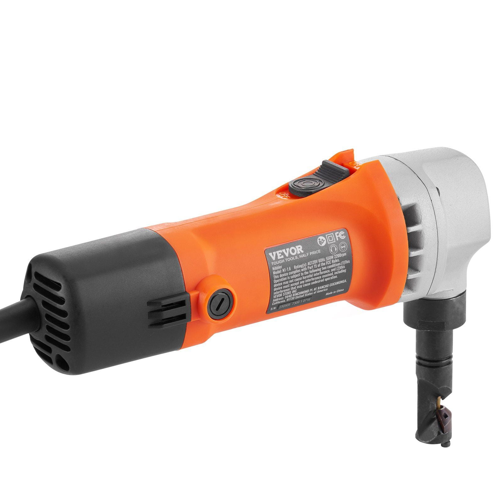 550W Electric Metal Nibbler, 2200 RPM High-Speed Cutter, 360° Rotating ...