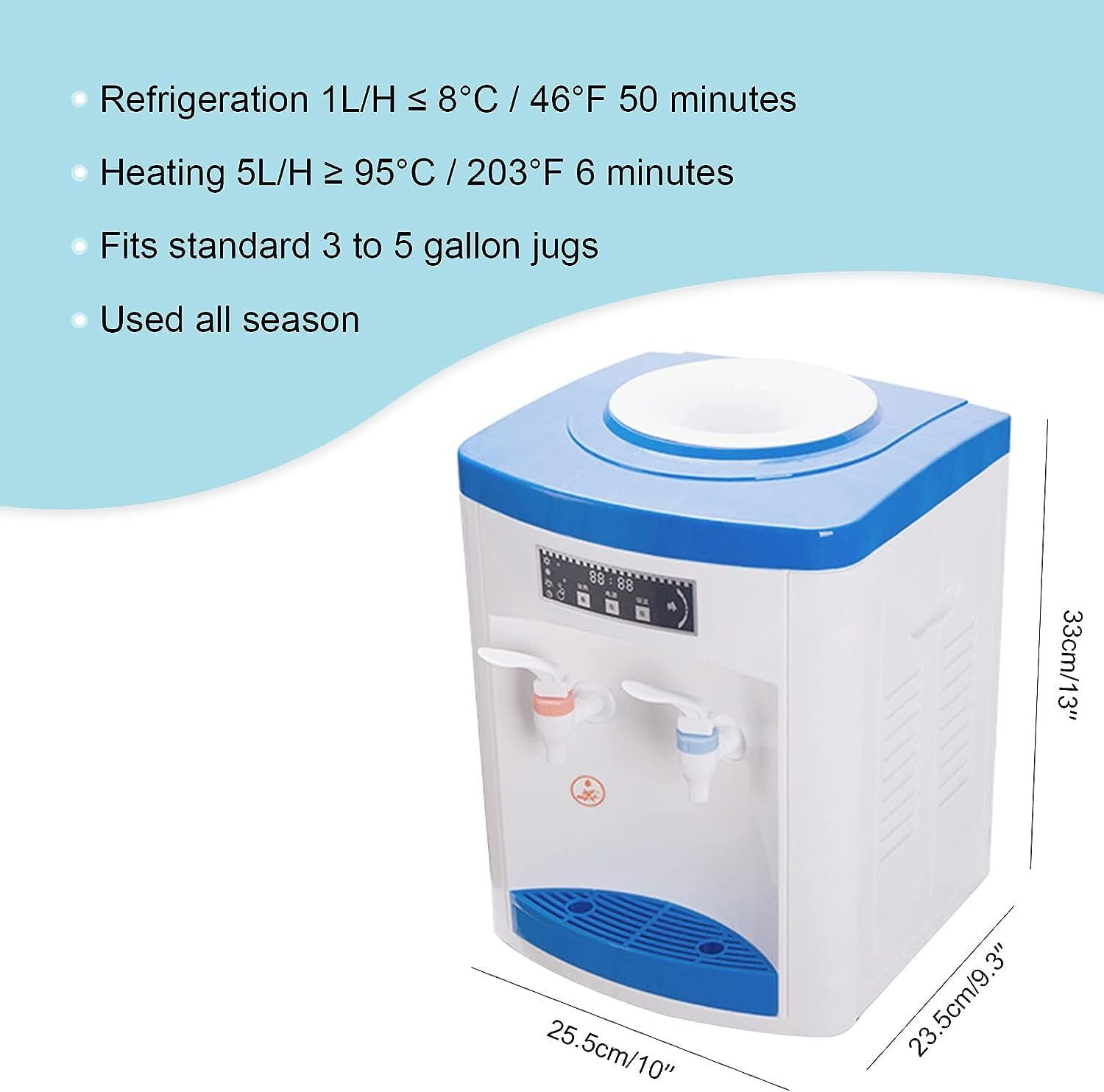 550W Loading Small Water Cooler Dispenser 5 Gallon Cold and Hot Water ...