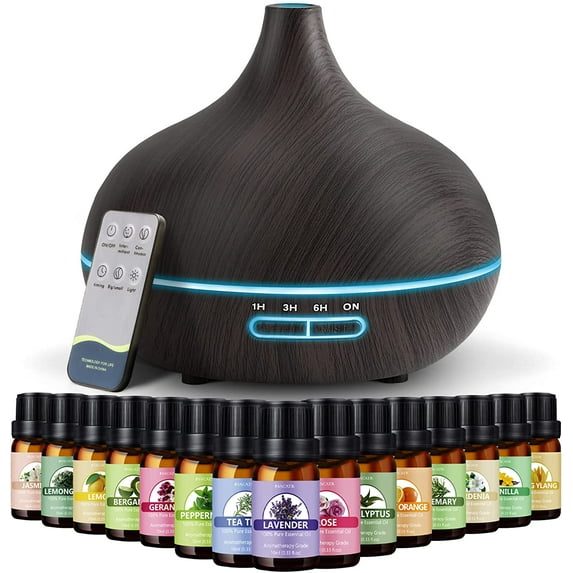 550ml Aromatherapy Diffuser with 15x10mL Essential Oils, Ultrasonic ...