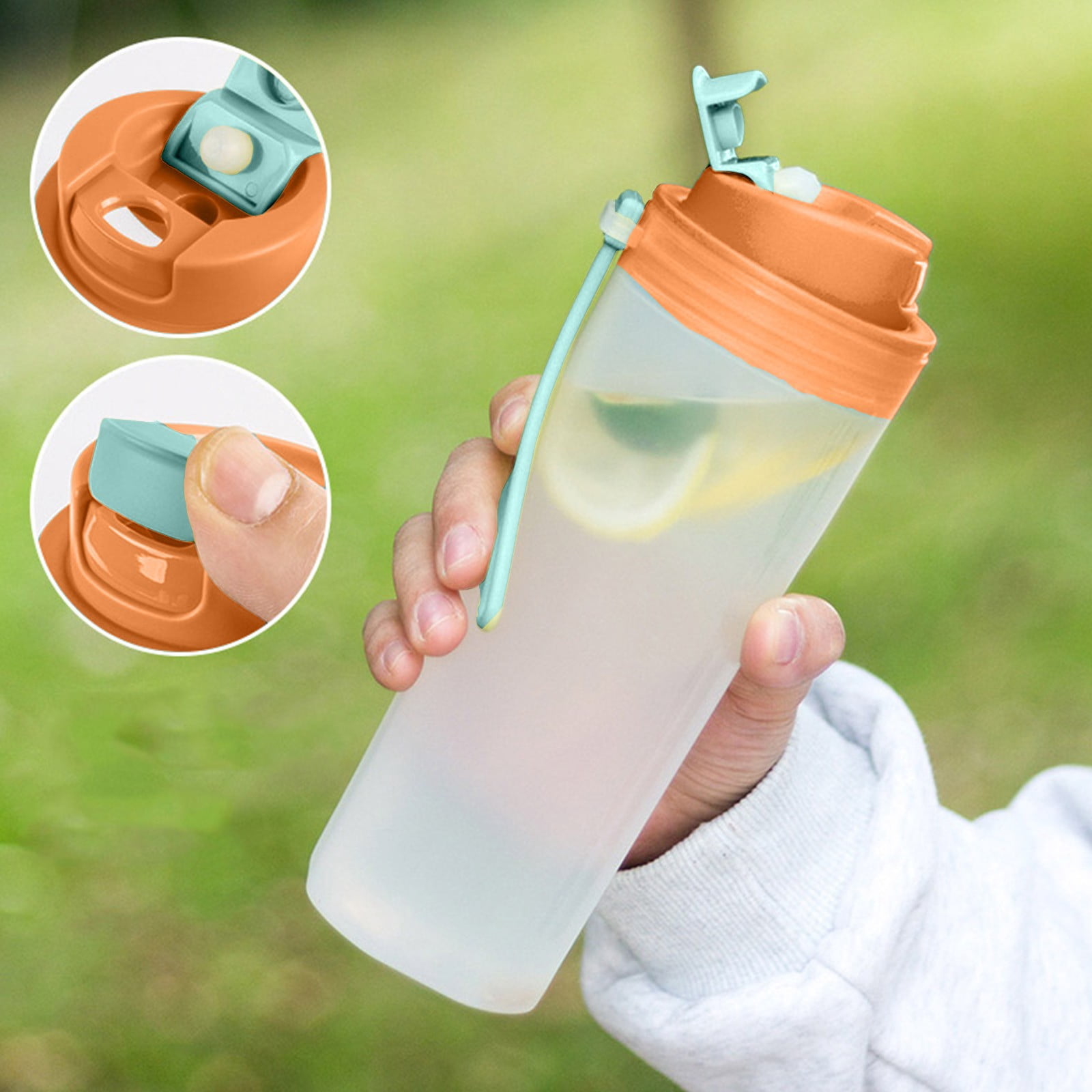 550ml Portable Sports Water Bottle, Frosted Plastic Protein Shaker Cup ...