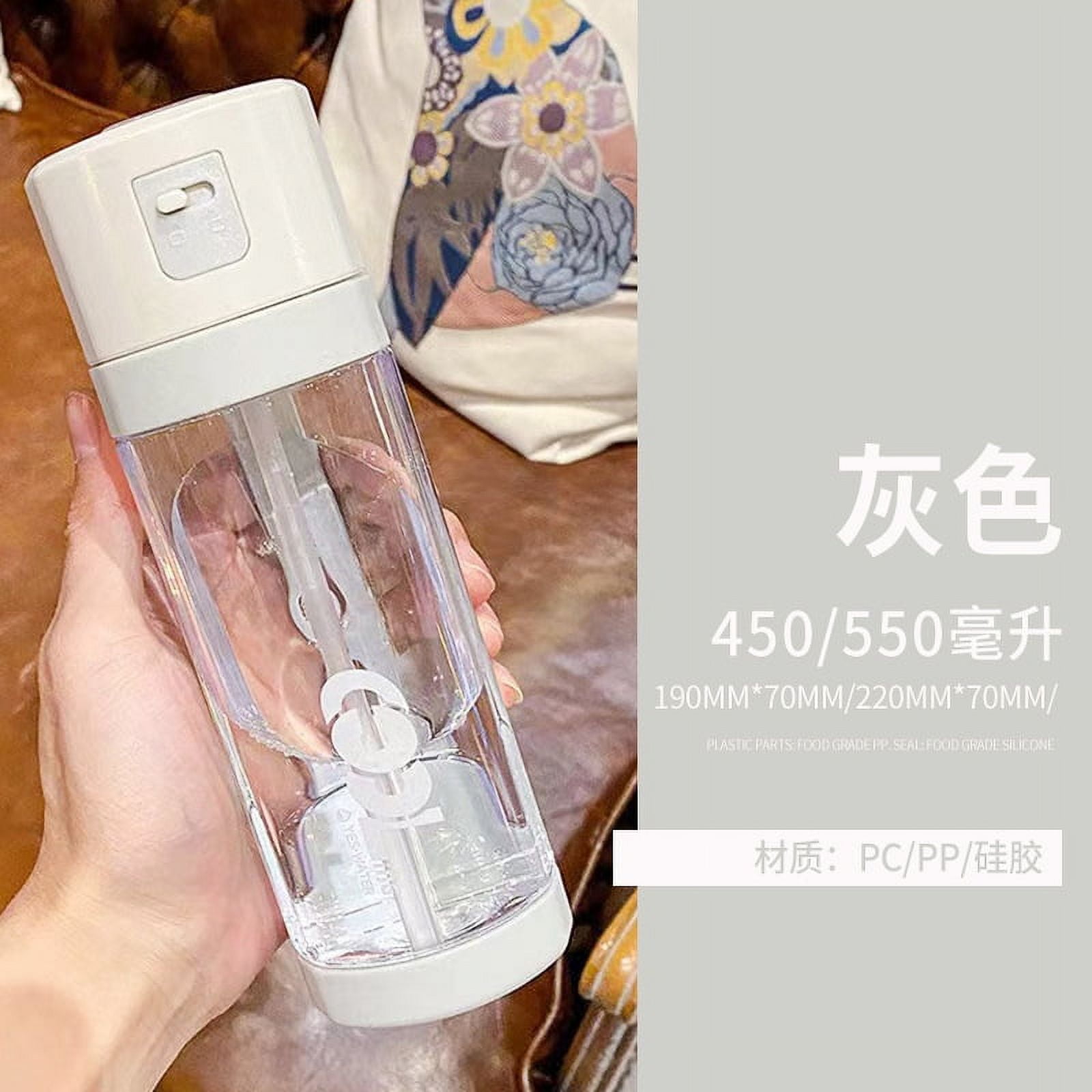 550ml Water Bottle With Straw Mini Kawaii Aesthetic Air Up Plastic Reusable Flat Gourd Kids ...