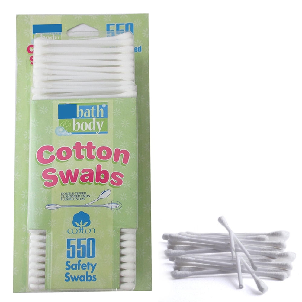 550pc Double Tip Cotton Swabs, Disposable, Firm Plastic Stick, Safe ...