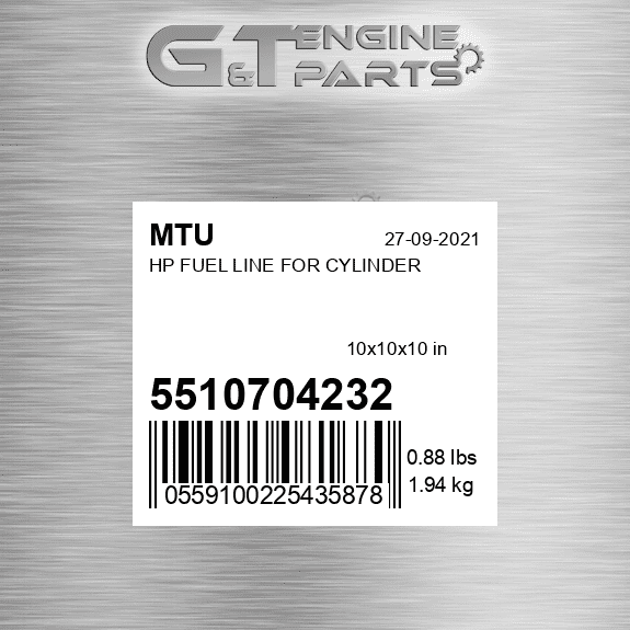 5510704232 HP FUEL LINE FOR CYLINDER fits MTU (New OEM) - Walmart.com