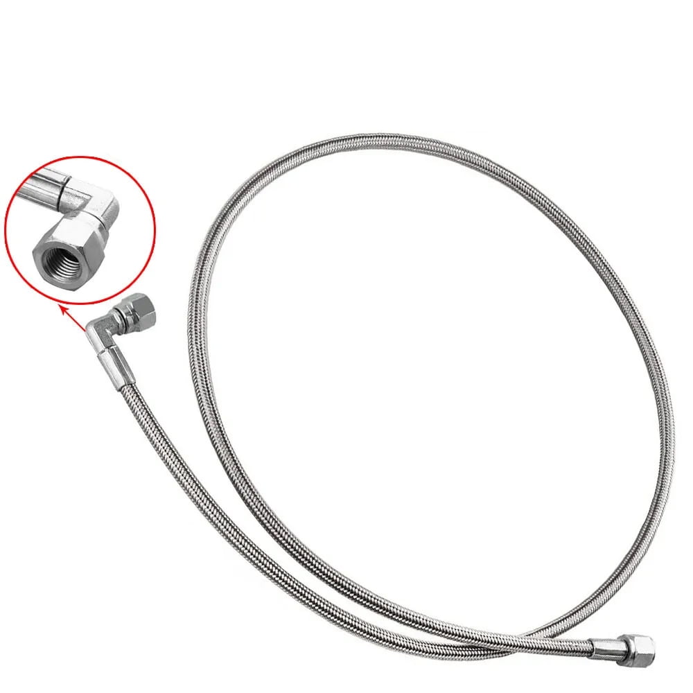 551871 4AN Steel Braided Turbo Oil Feed Line 60" Length with Straight ...