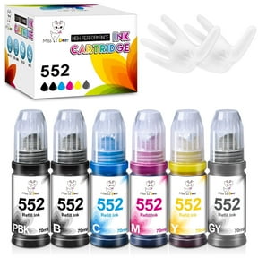 552 Ink Bottles Ecotank 6 Pack ET-8550 ET-8500 Replacement for Epson ...