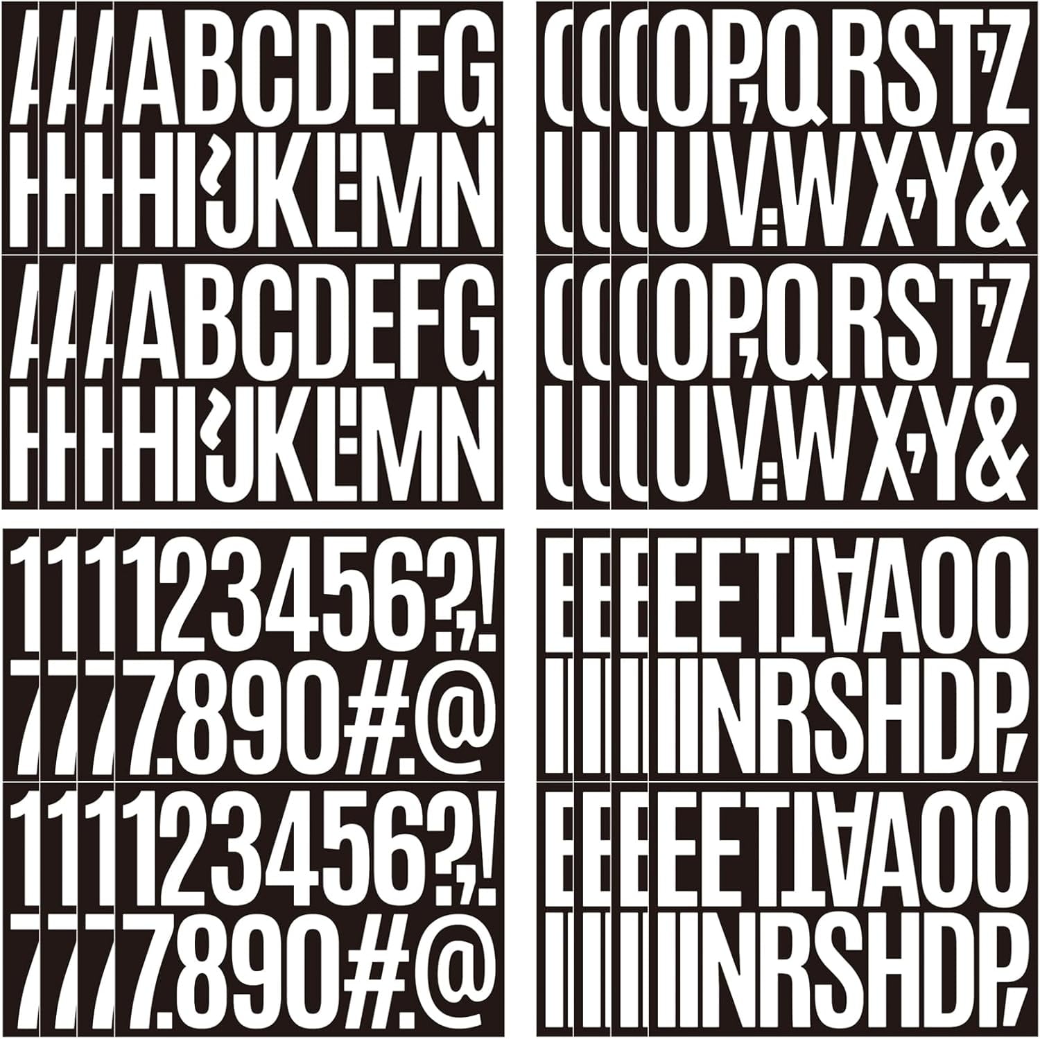 552 Pcs 3 Inch Waterproof Letter Stickers - Self-Adhesive Vinyl with 32 ...