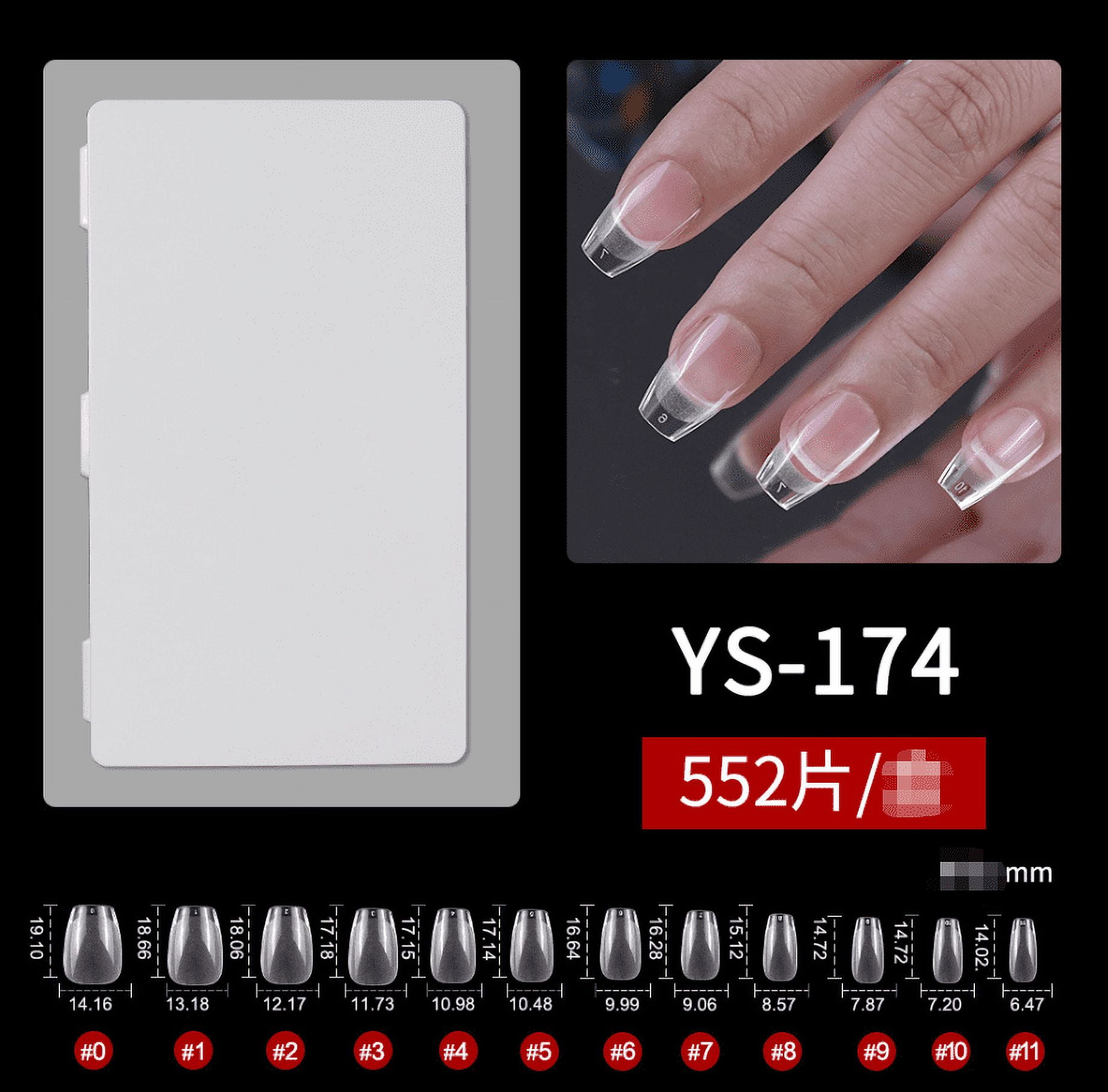 552 Pieces 12 Sizes Nail Tips - Soft Gel Nail Tips Almond Shaped Full ...