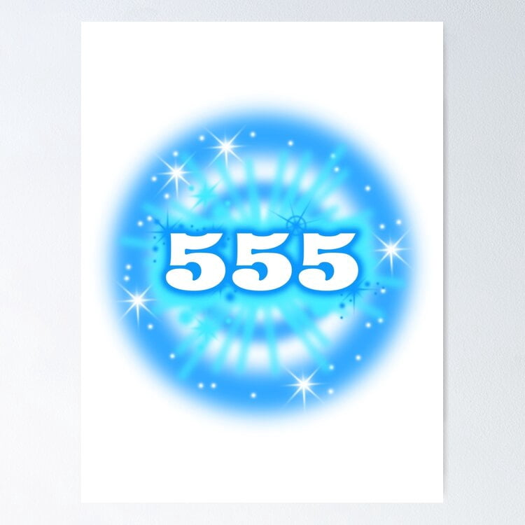 555 Angel Numbers Airbrush Y2K Vintage Blue Poster- Unframed Poster ...
