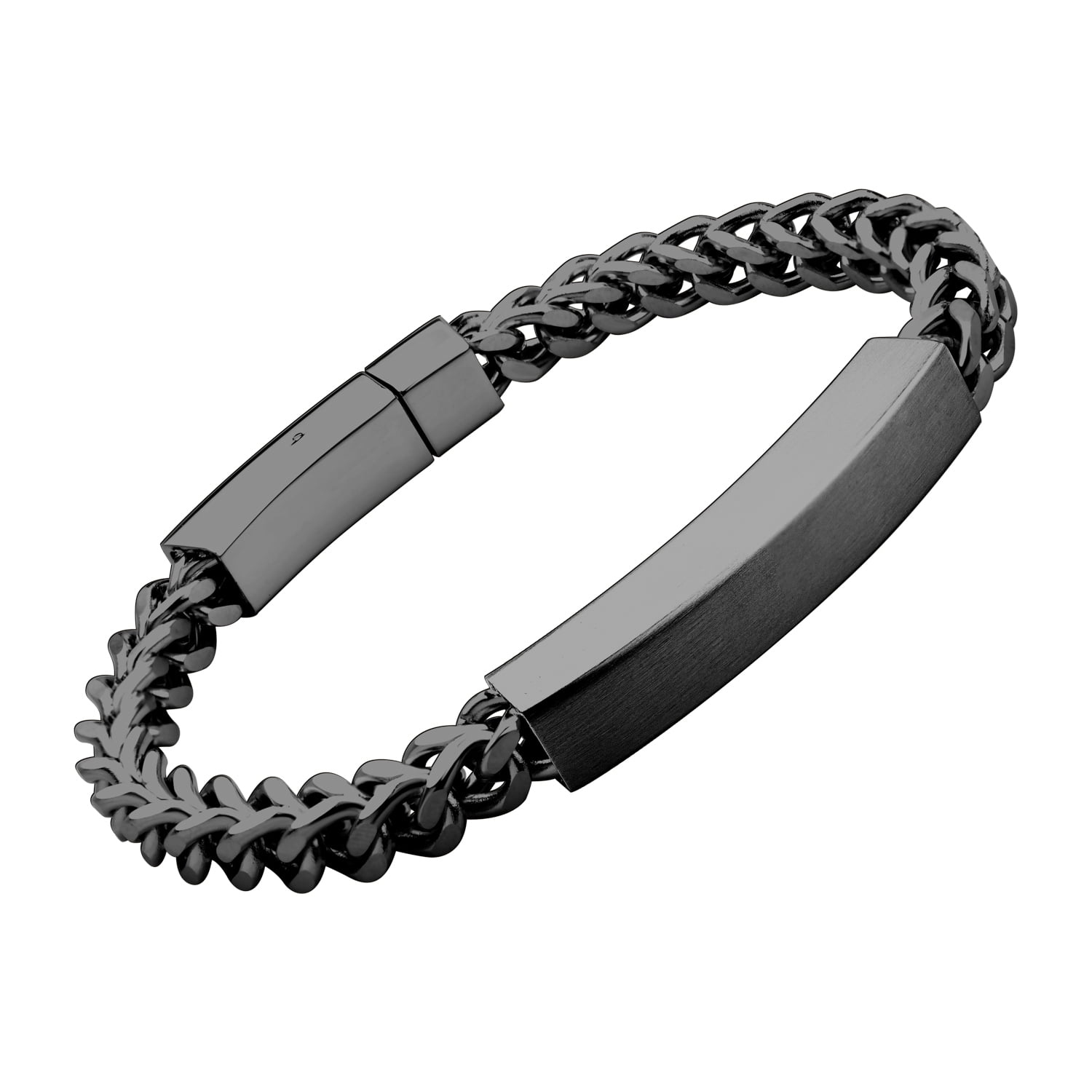 555 Jewelry Stainless Steel Square Magnetic Clasp Franco Chain ID Men ...