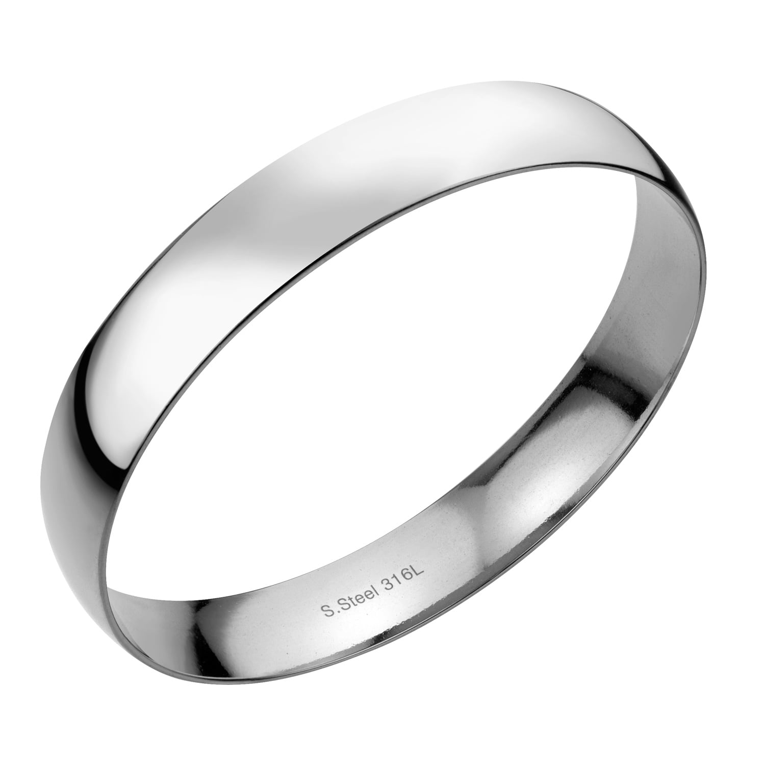 555Jewelry 12mm Wide Stainless Steel Solid Slip On Cuff Bangle Bracelet ...