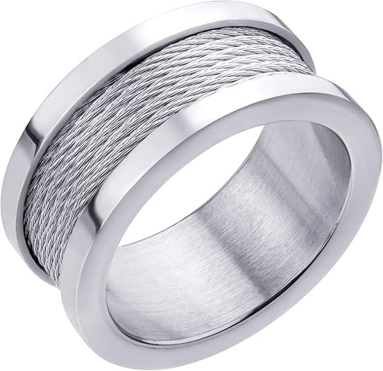 555Jewelry Cool Stainless Steel Ring for Men & Boys, Wide Rings for Men ...