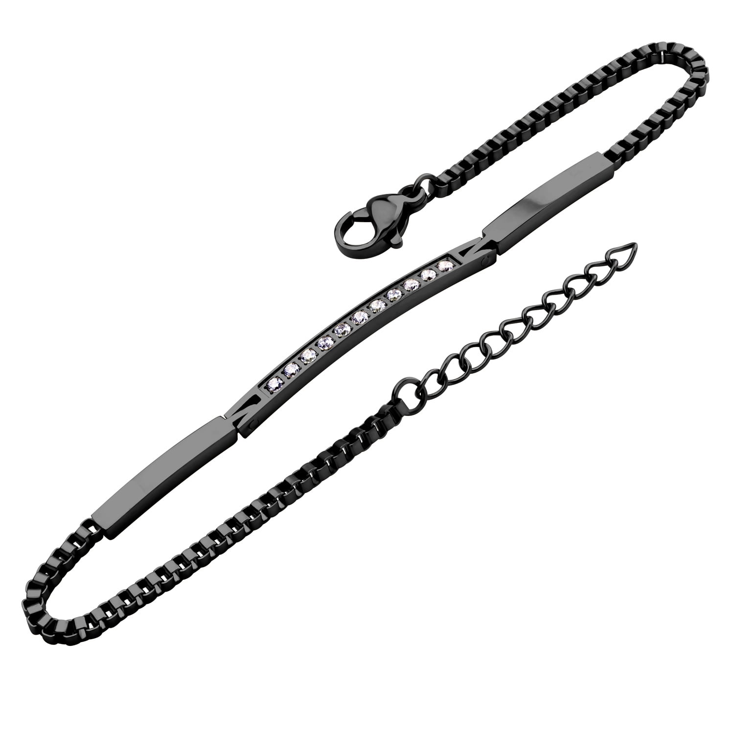555Jewelry Stainless Steel Box Link & CZ Dainty Bracelets for Women ...