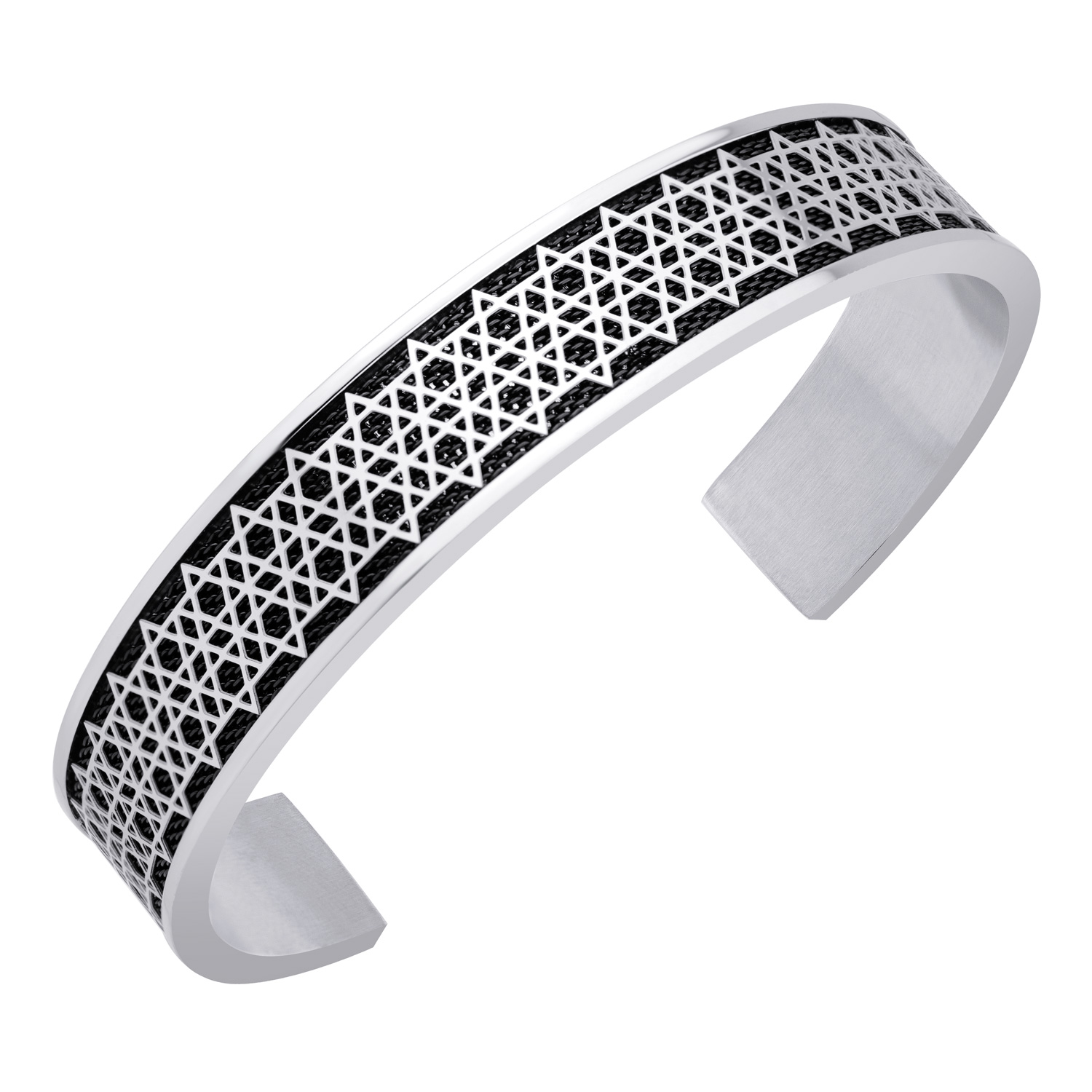 Titanium Black Rubber Design Cuff Bangle - Walmart.com
