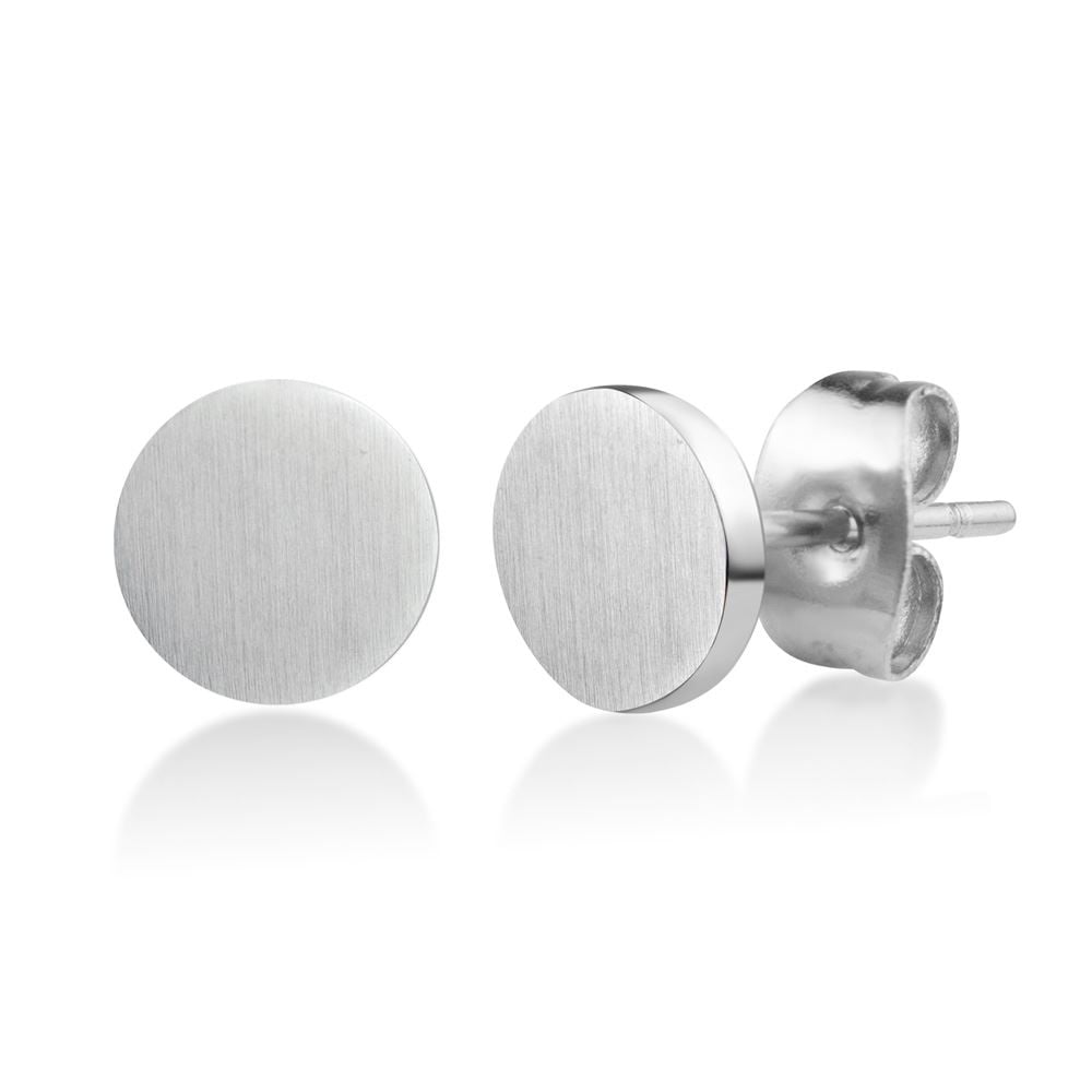 555Jewelry Stainless Steel Hypoallergenic Minimal Matte Circle Disc ...