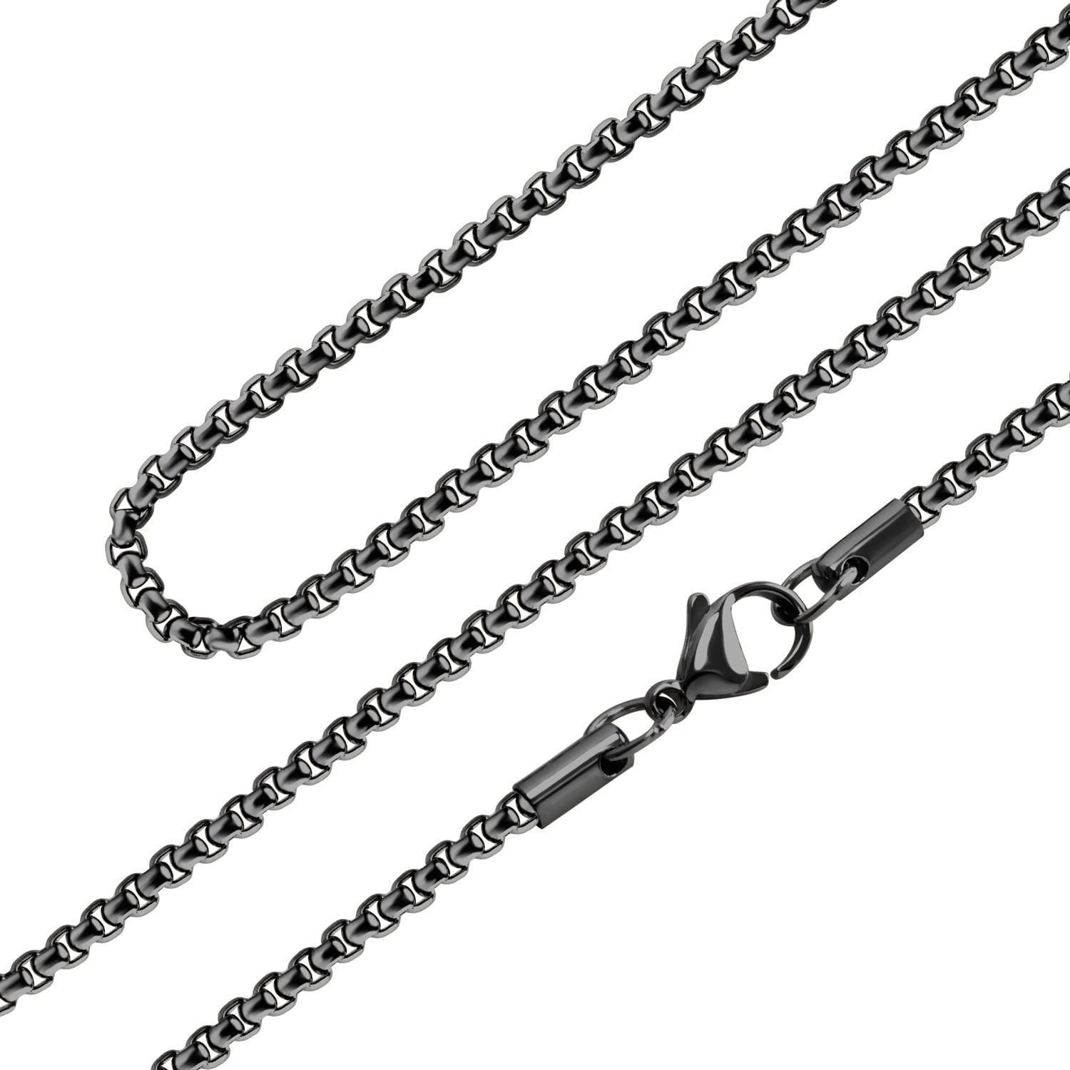 555Jewelry Thin 2.5mm Lightweight Stainless Steel Box Chain Necklace ...